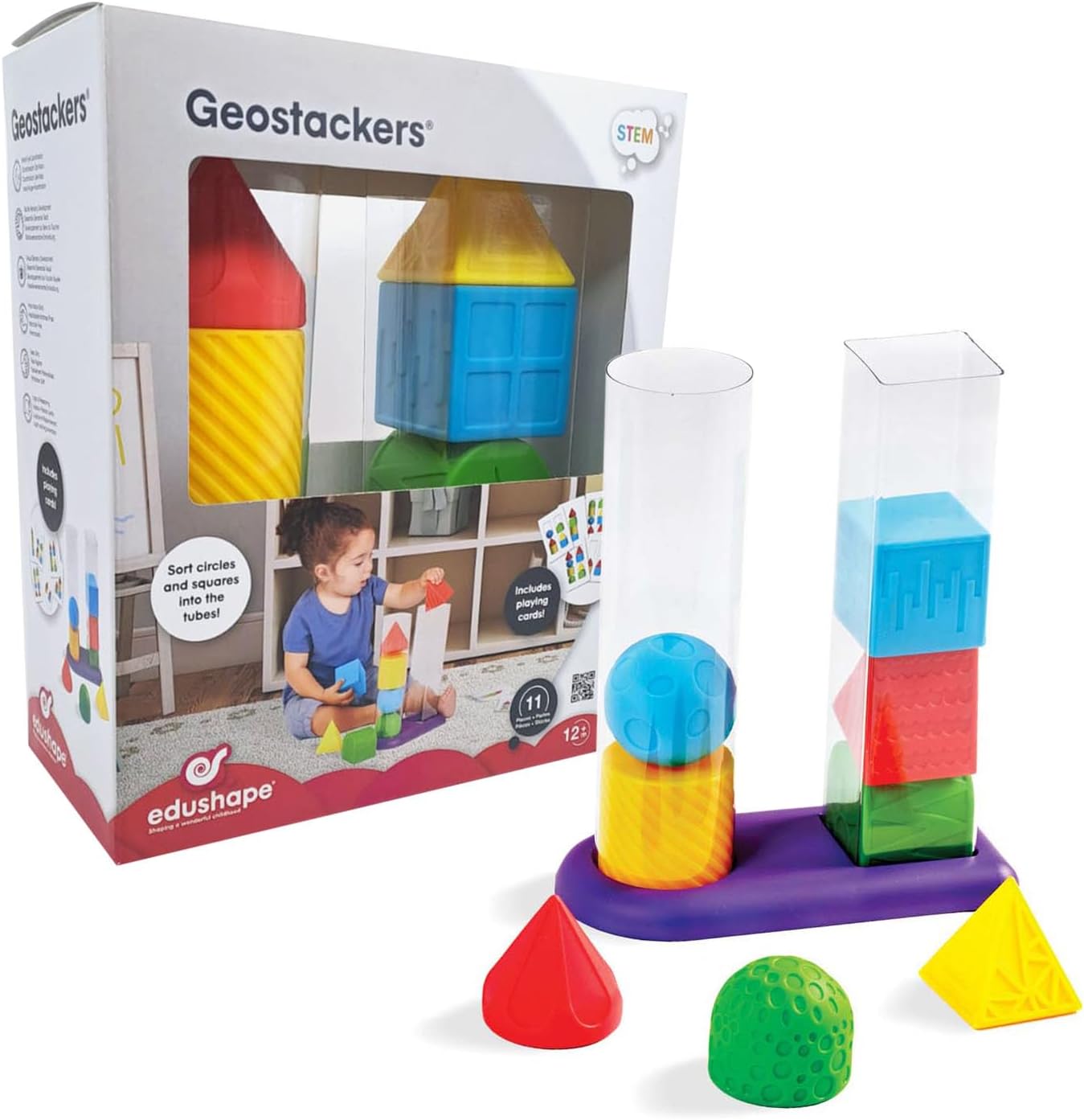 Amazon.com: Edushape Geostacker Sensory Stack & Sorter : Toys & Games