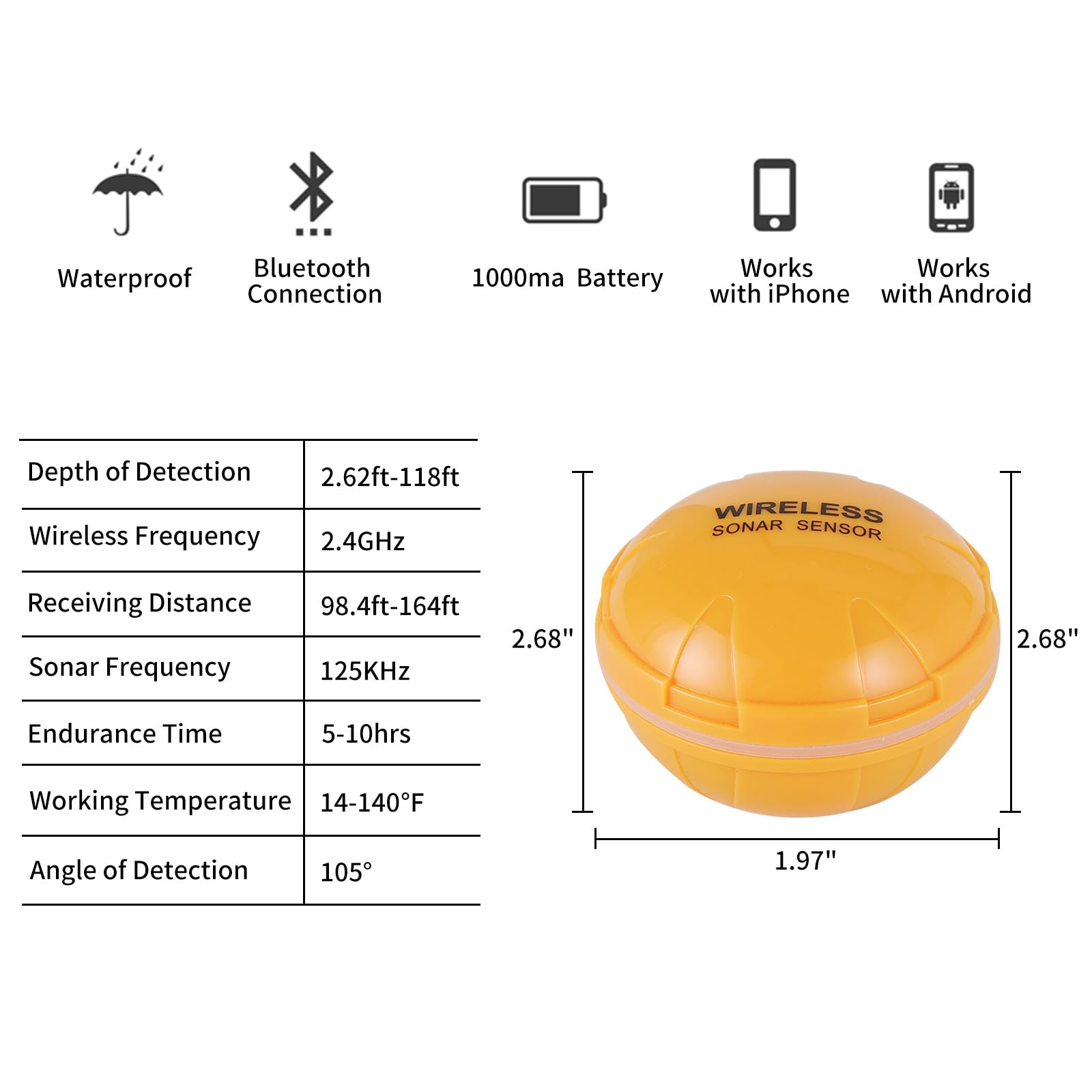 Snapklik.com : Smart Fish Finder, Fish Depth Finder Sonar Sensor ...