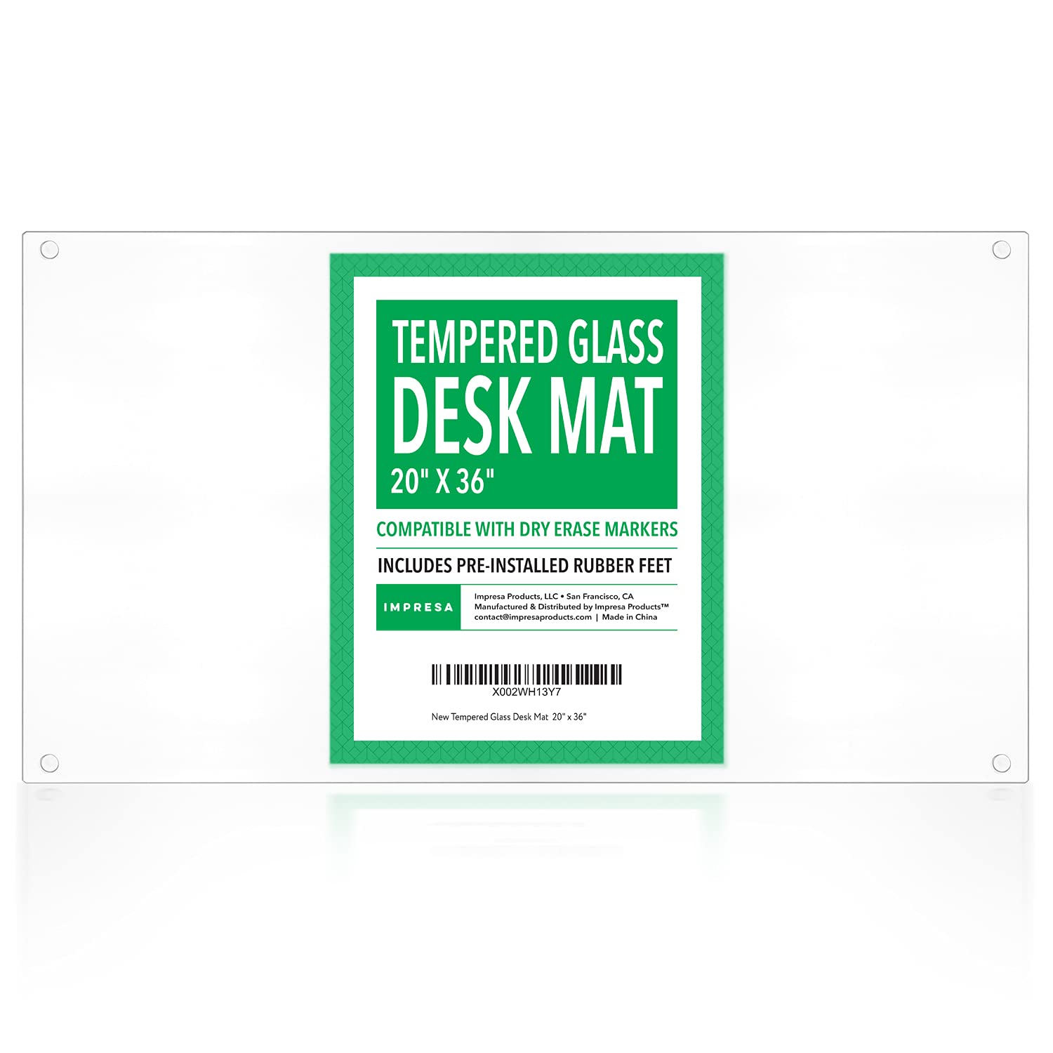 20" x 36" Tempered Glass Desk Mat to Protect Your Desk - Sleek Glass ...