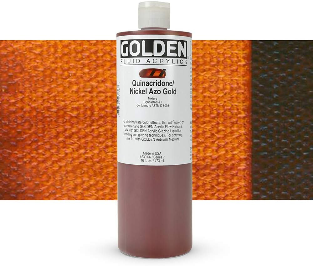 Amazon.com: Golden Fluid Acrylic, 16 ounce bottle Quin Nickel Azo Gold ...