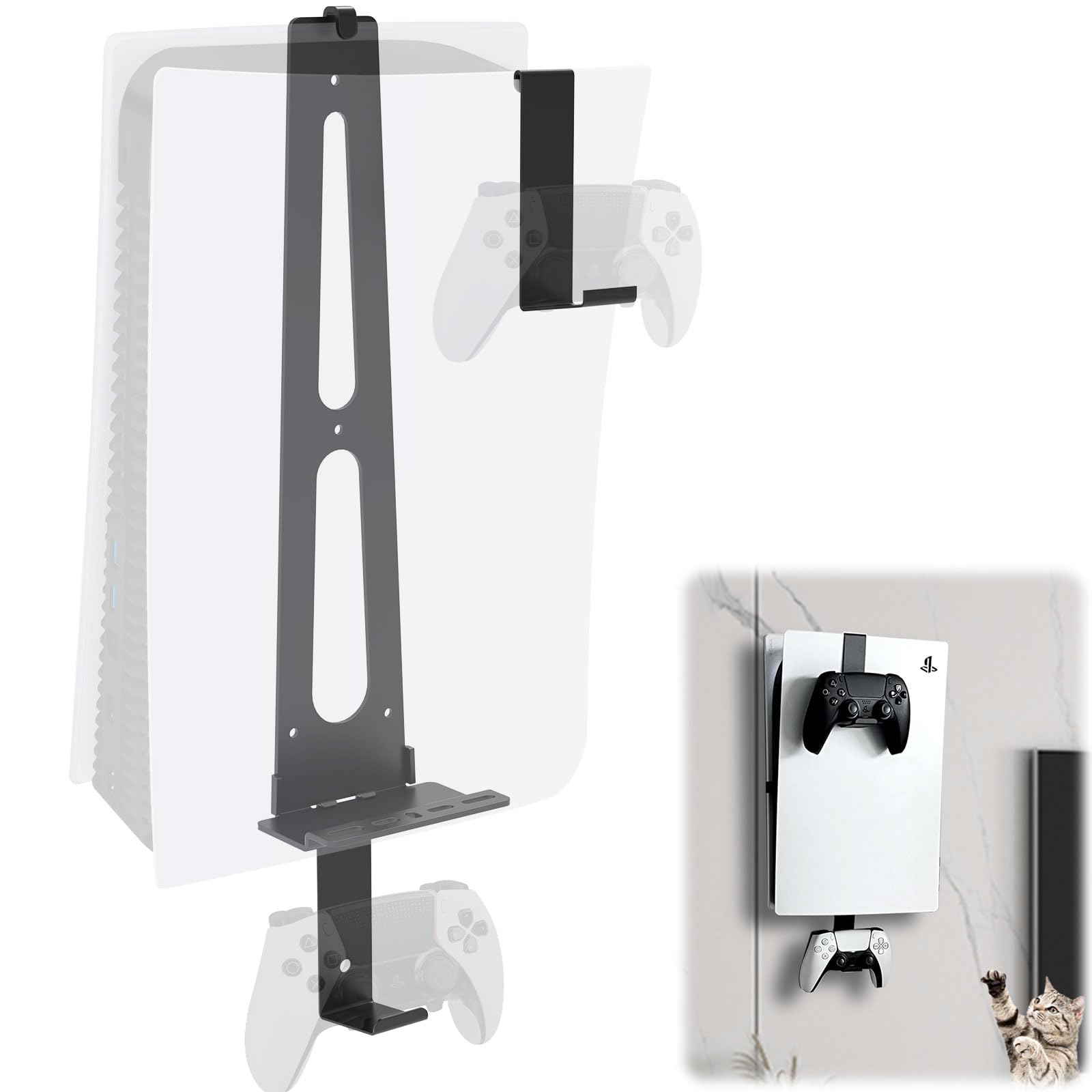 Amazon.com: PS5 Wall Mount Stand, PS5 Wall Mount Kit for Playstation 5 ...