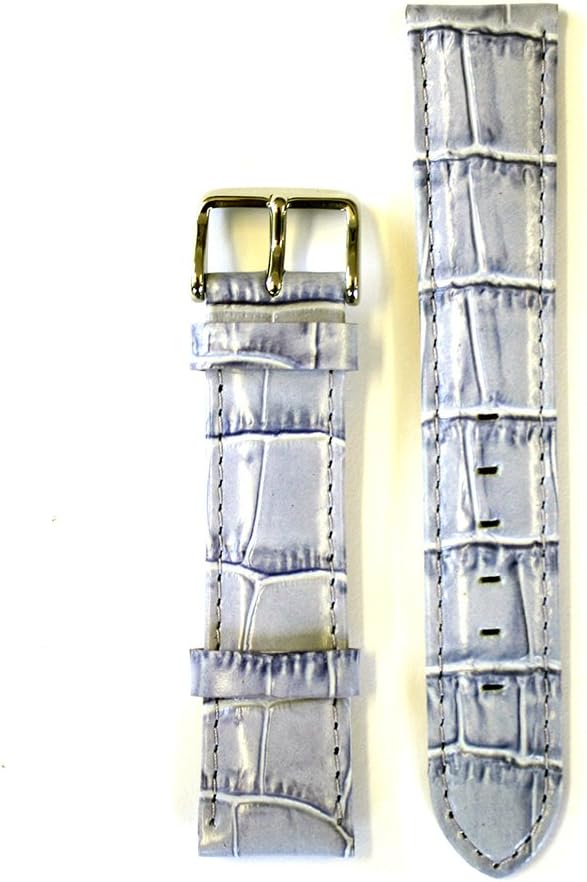 Amazon.com: Leather Croco Embossed Lavender 20 Millimeters Watch Strap ...
