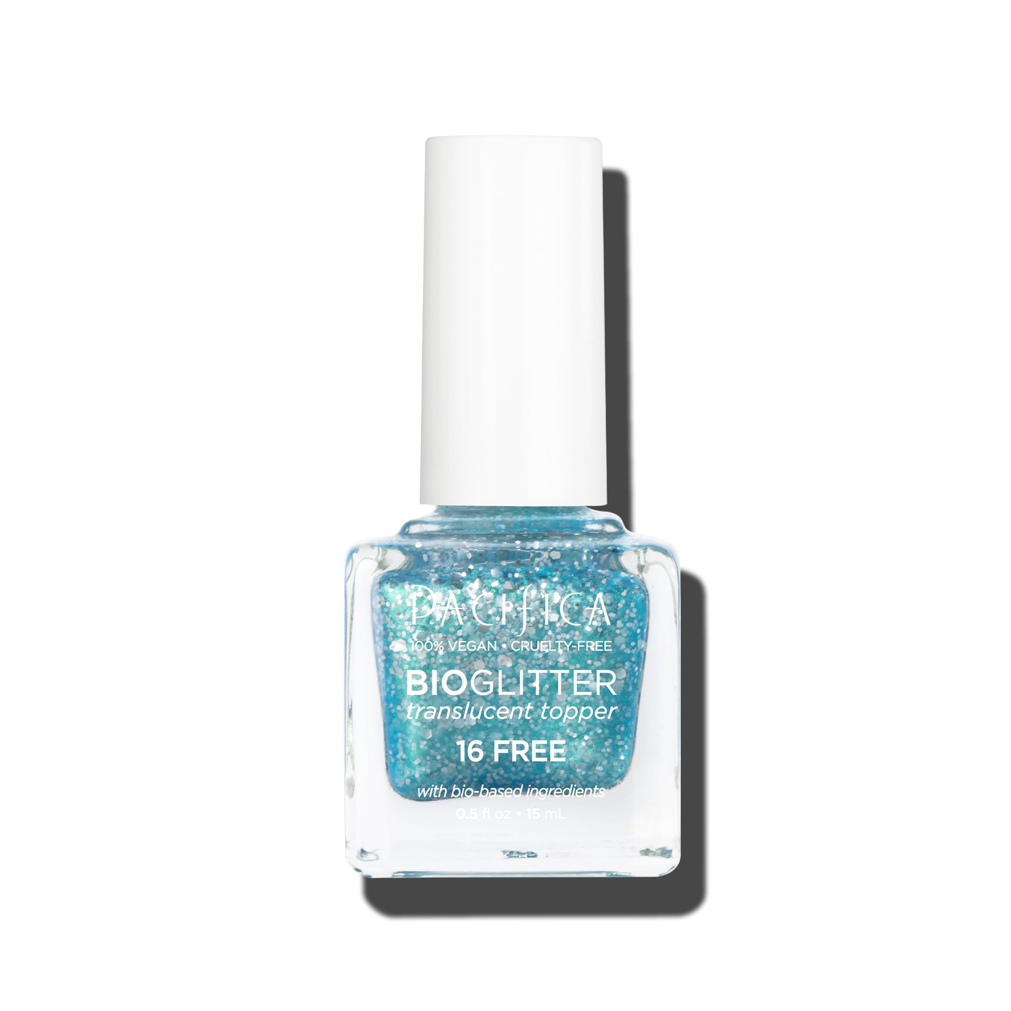 Amazon.com : Pacifica Natural Nail Polish– Bio Glitter Translucent Blue ...