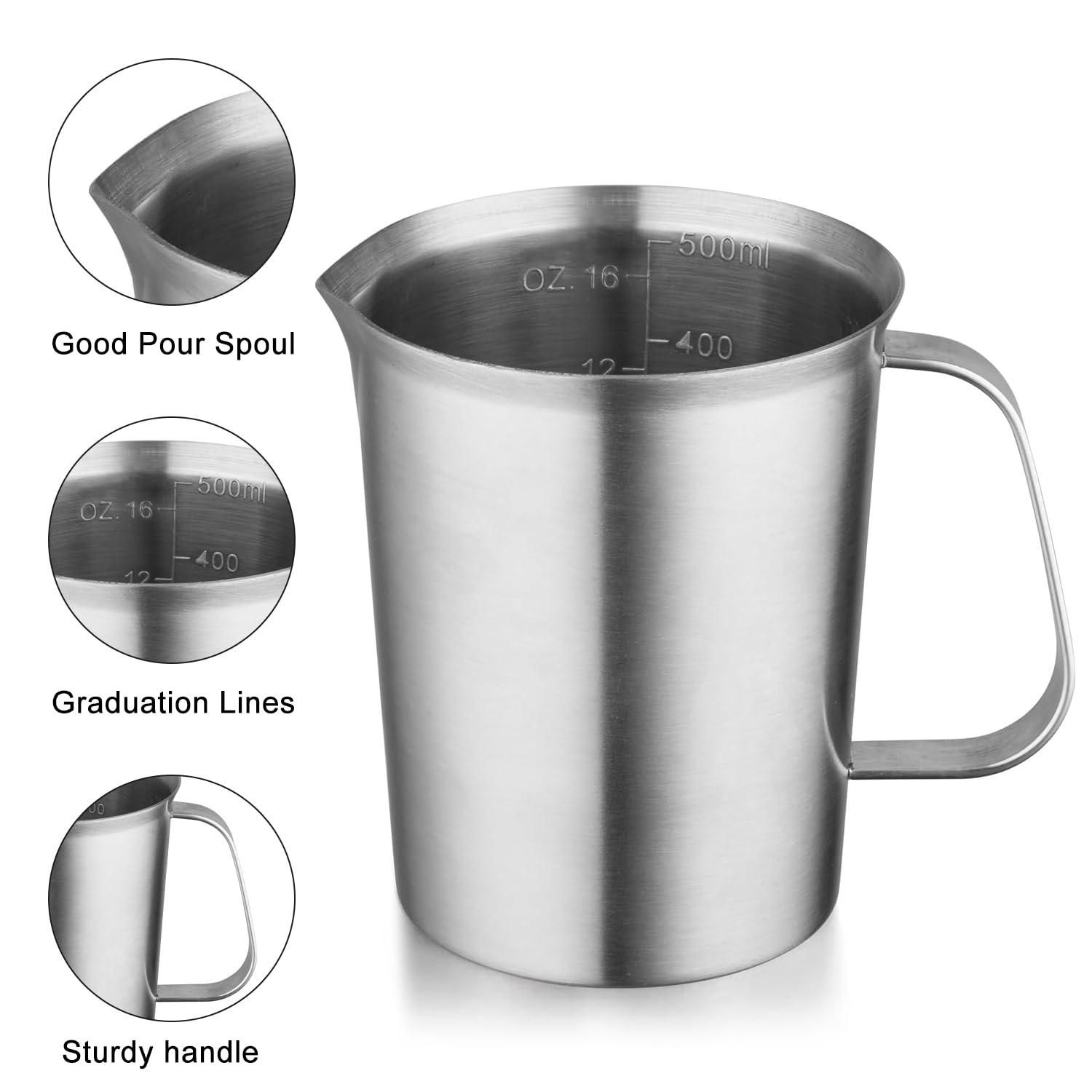 Snapklik.com : Othmro Measuring Cup 500ml 16OZ, 2 Measuring Scales ...