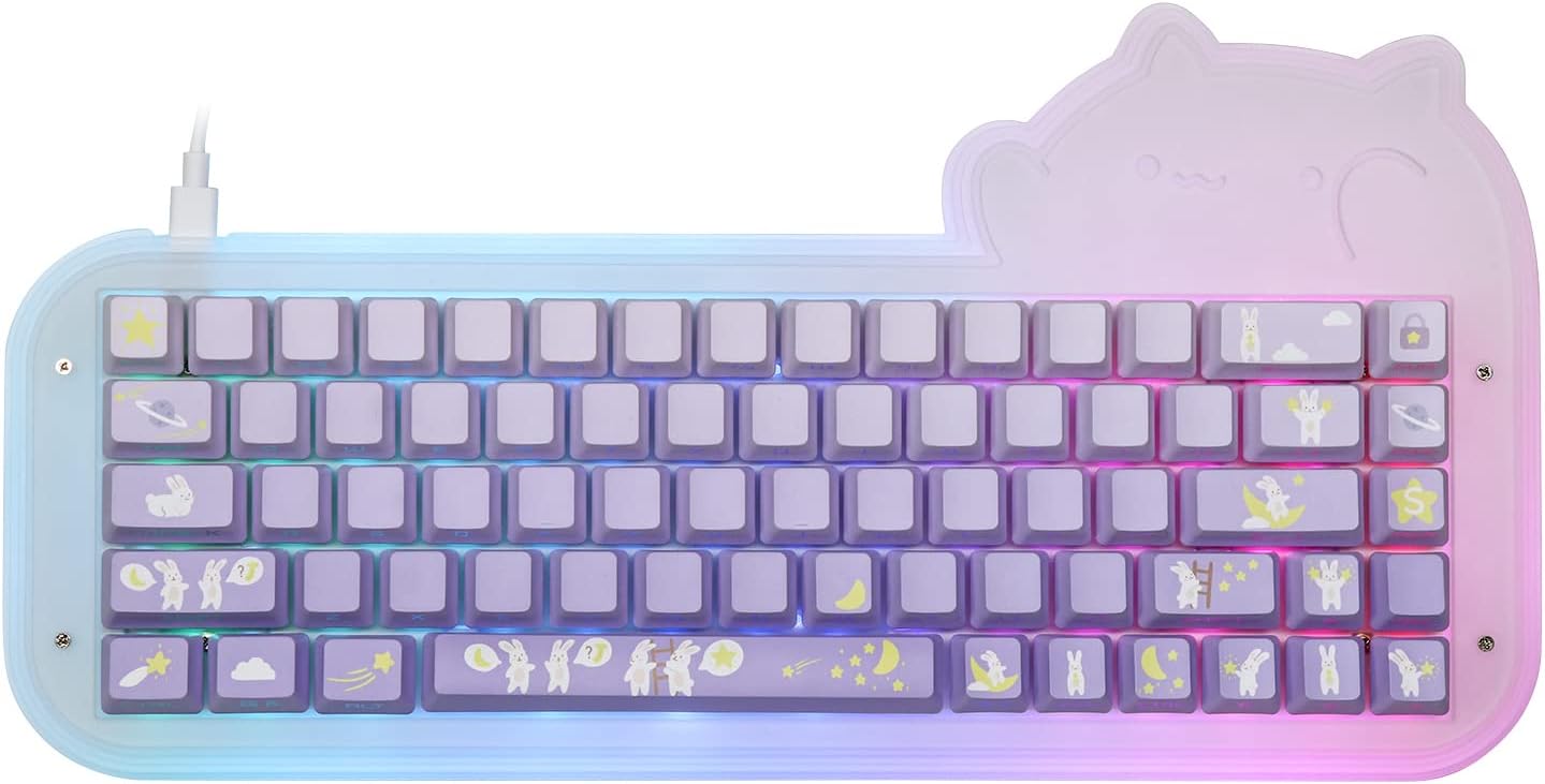 Amazon.com: EPOMAKER Mini Cat 68 65% Hot Swappable Acrylic RGB Wired ...