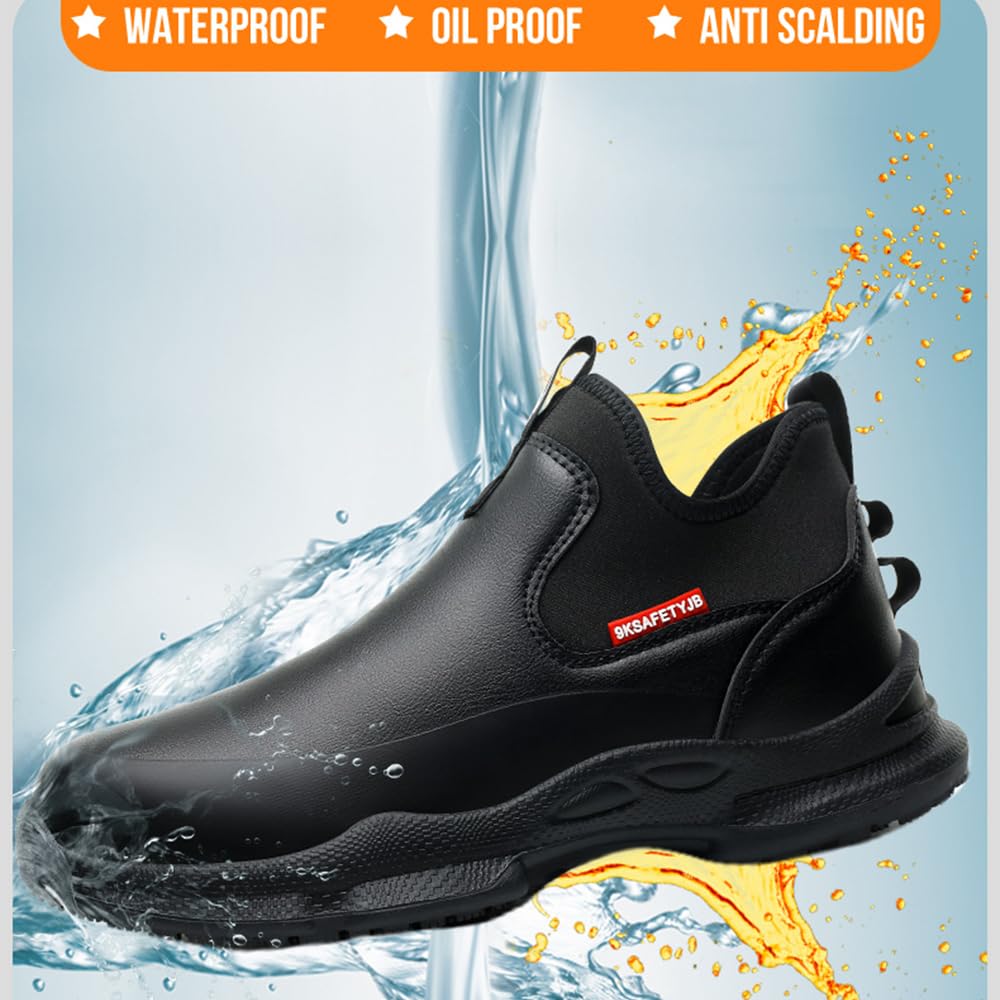 Snapklik.com : Black Work Shoes For Men Women Non Slip Kitchen Chef ...