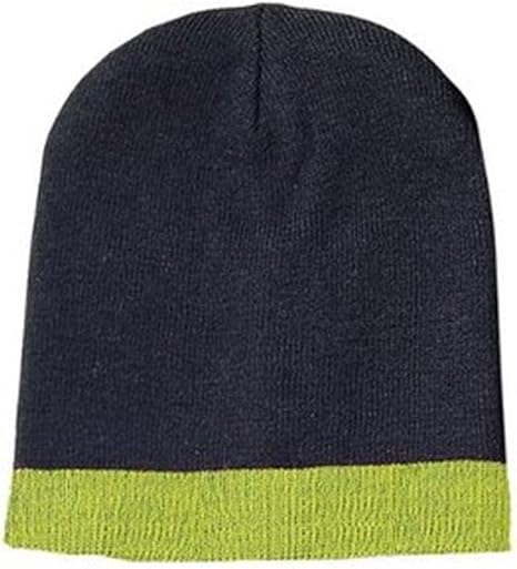 KNITTING CAP TWO TONE BEANIE - Green Black : Amazon.co.uk: Clothing