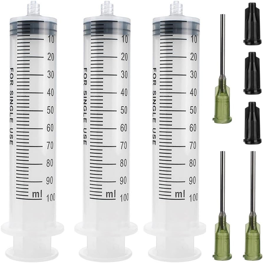 Amazon.com: 100 ml Syringe without Needle - 25 Pack of Individually Wrapped Disposable Syringes ...