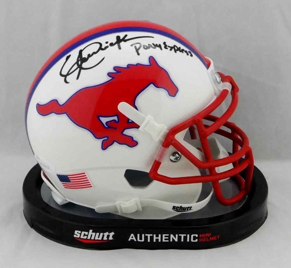 Amazon.com: Eric Dickerson Autographed SMU Mustangs Mini Helmet W/Pony ...