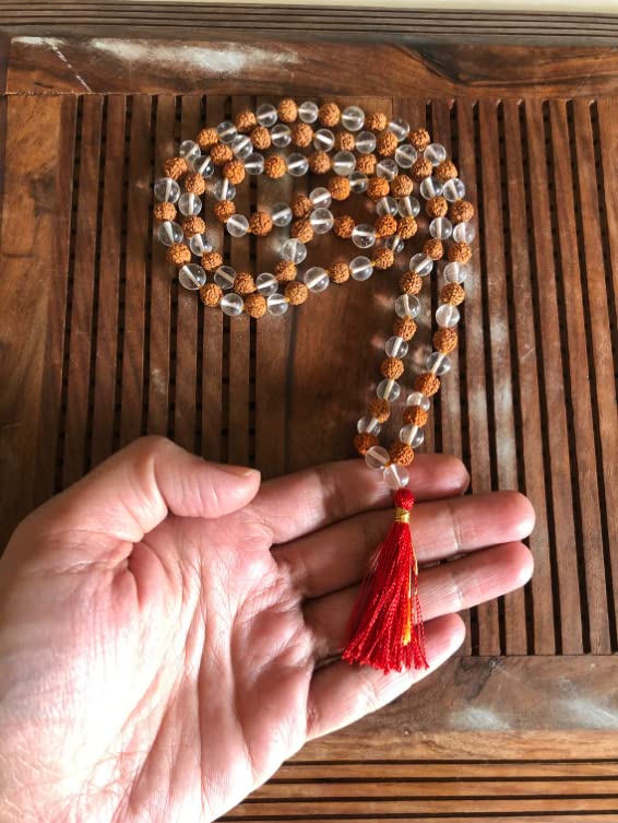 Royal Gems Sphatik Rudraksha Mala Original Certified Genuine Manra ...