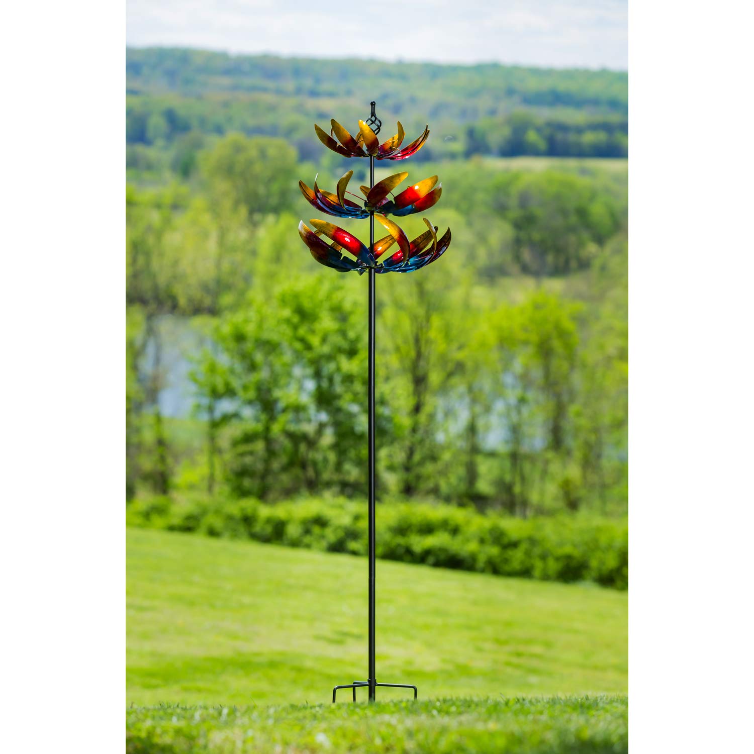 Snapklik.com : 3 Tier Ombre Waves In Motion Metal Wind Spinner 84 Inch ...