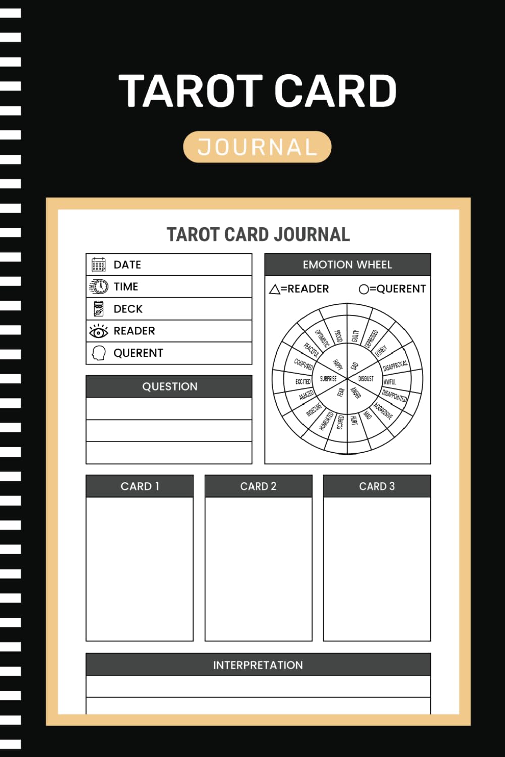 Tarot Card Journal: Daily Reading Tarot Tracker Notebook ( 105 Pages ...