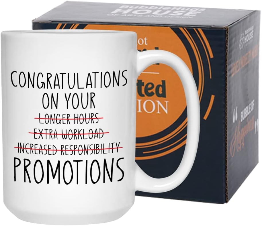 Amazon.com: Promotion Coffee Mug 15 oz, Congratulation On Your ...