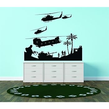 Amazon.com: Army Marines Military Soldiers Vinyl Wall Art Stickers Kid ...