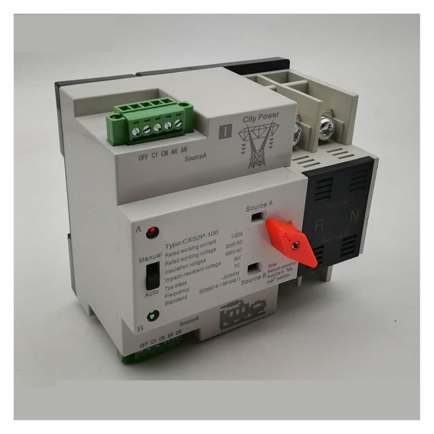 Amazon.com: Automatic Transfer Switch 2P ATS 100A Electrical Selector ...