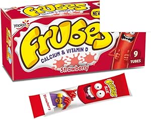 Frubes Strawberry Yoghurts 9X37gr x 5 Pack : Amazon.co.uk: Grocery