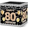 Amazon.com: Ymyfdyj 80th Birthday Card Box, Black Gold Card Box Holder ...