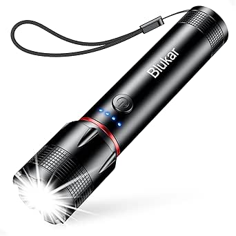 Blukar LED Torch, Extremely Bright Zoomable Mini Torch USB C ...