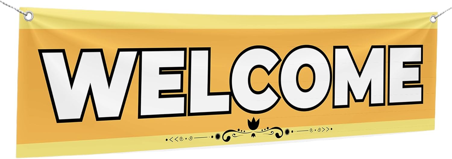 Amazon.com : Welcome Large Banners and Signs for Outdoor by Mavis ...