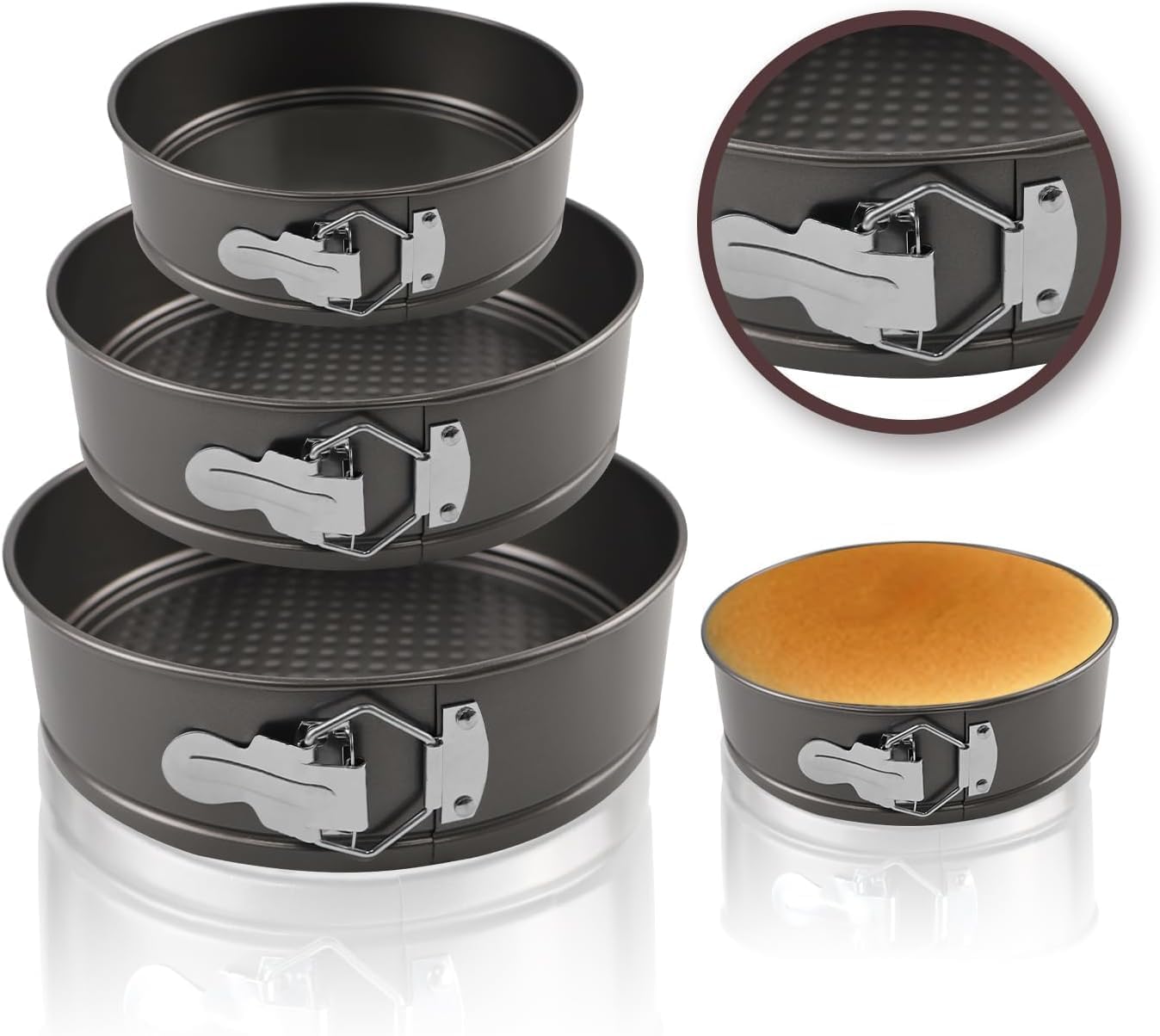 Amazon.com: Yumatouch Springform Pan Set, 4" 7" 9" Nonstick Cheesecake ...