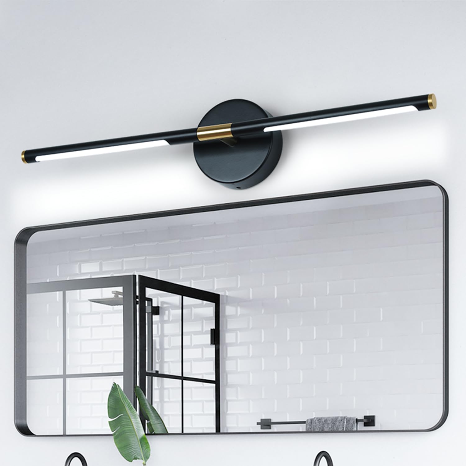 QUENEY Modern Bathroom Light Fixtures Over Mirror, 23.6 Inch 360 ...