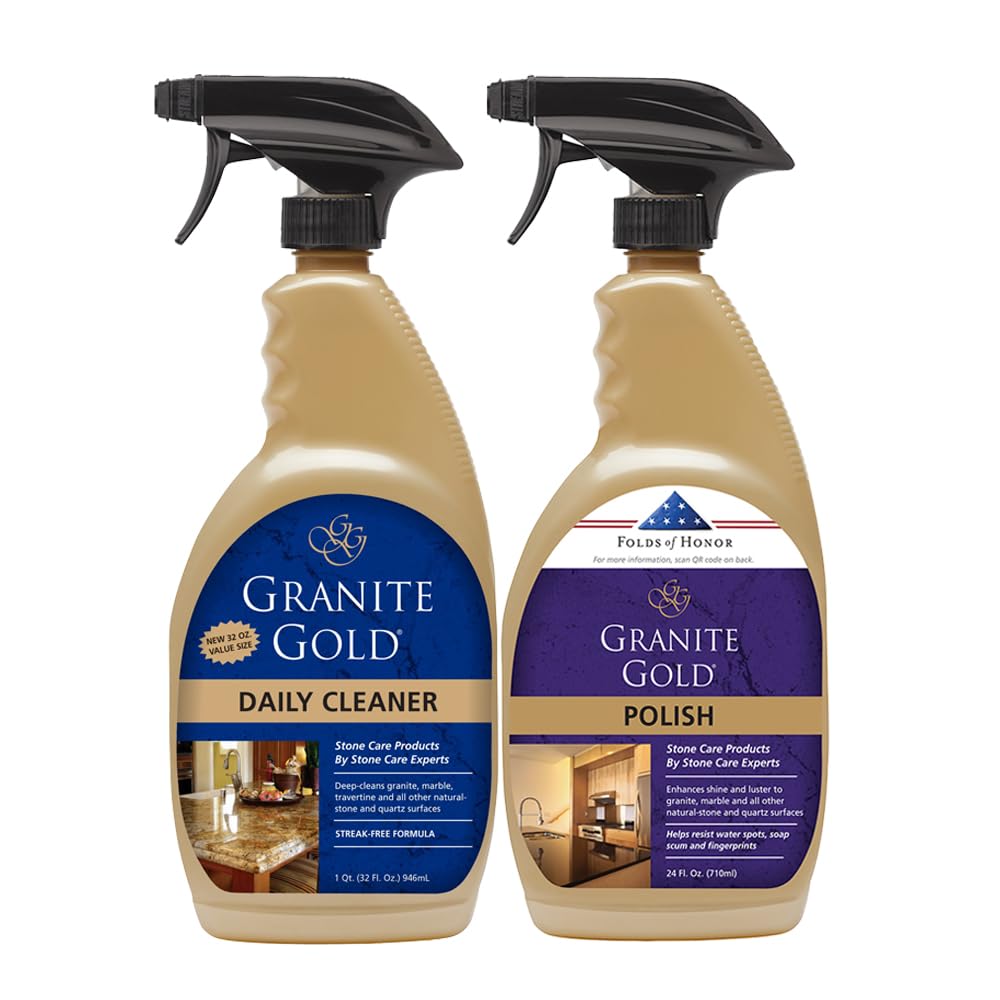 Amazon.com: Granite Gold Daily Cleaner 32oz & Polish Spray 24oz for ...