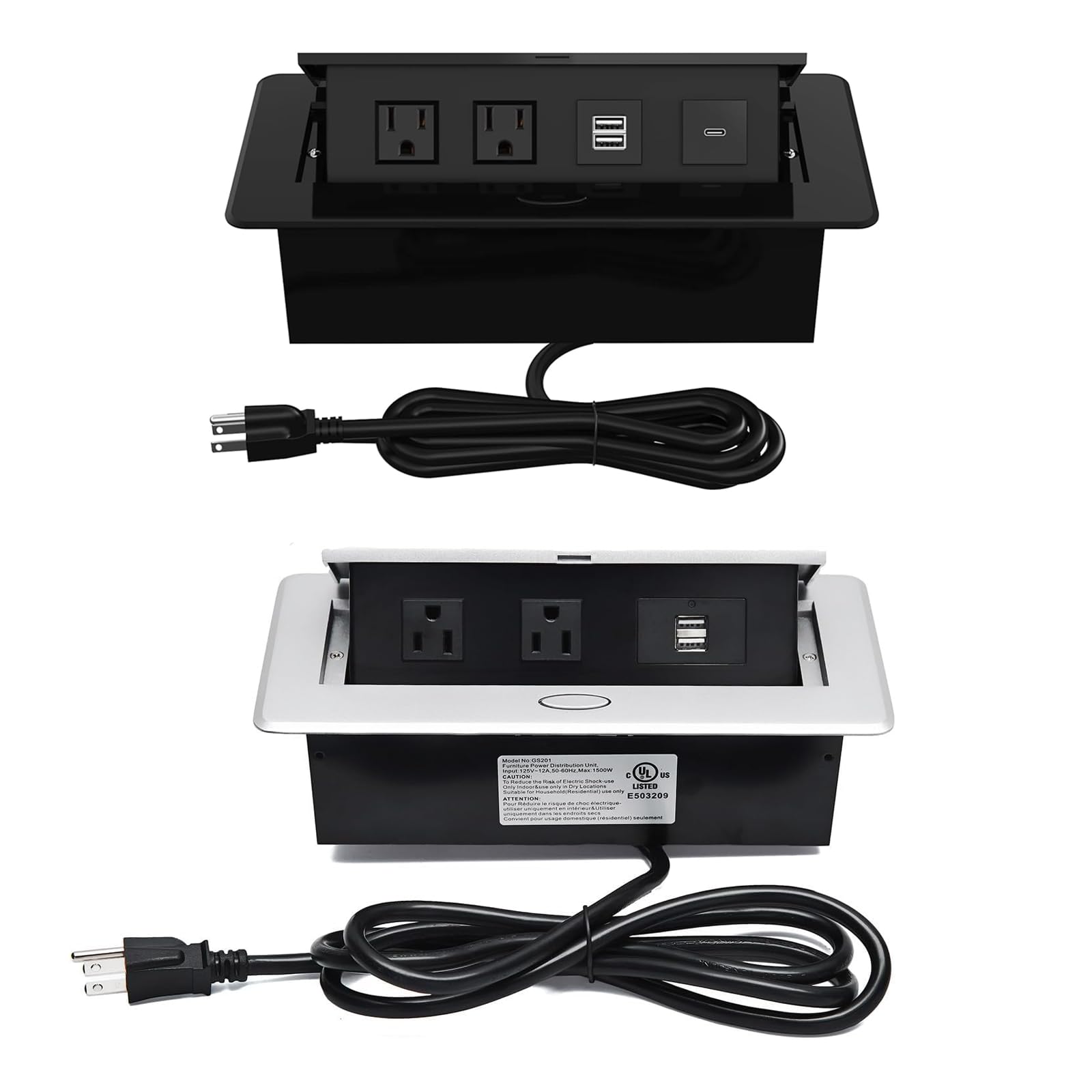 Amazon.com: Pop Up Power Strip with PD 30W USB Ports, Recessed Power ...