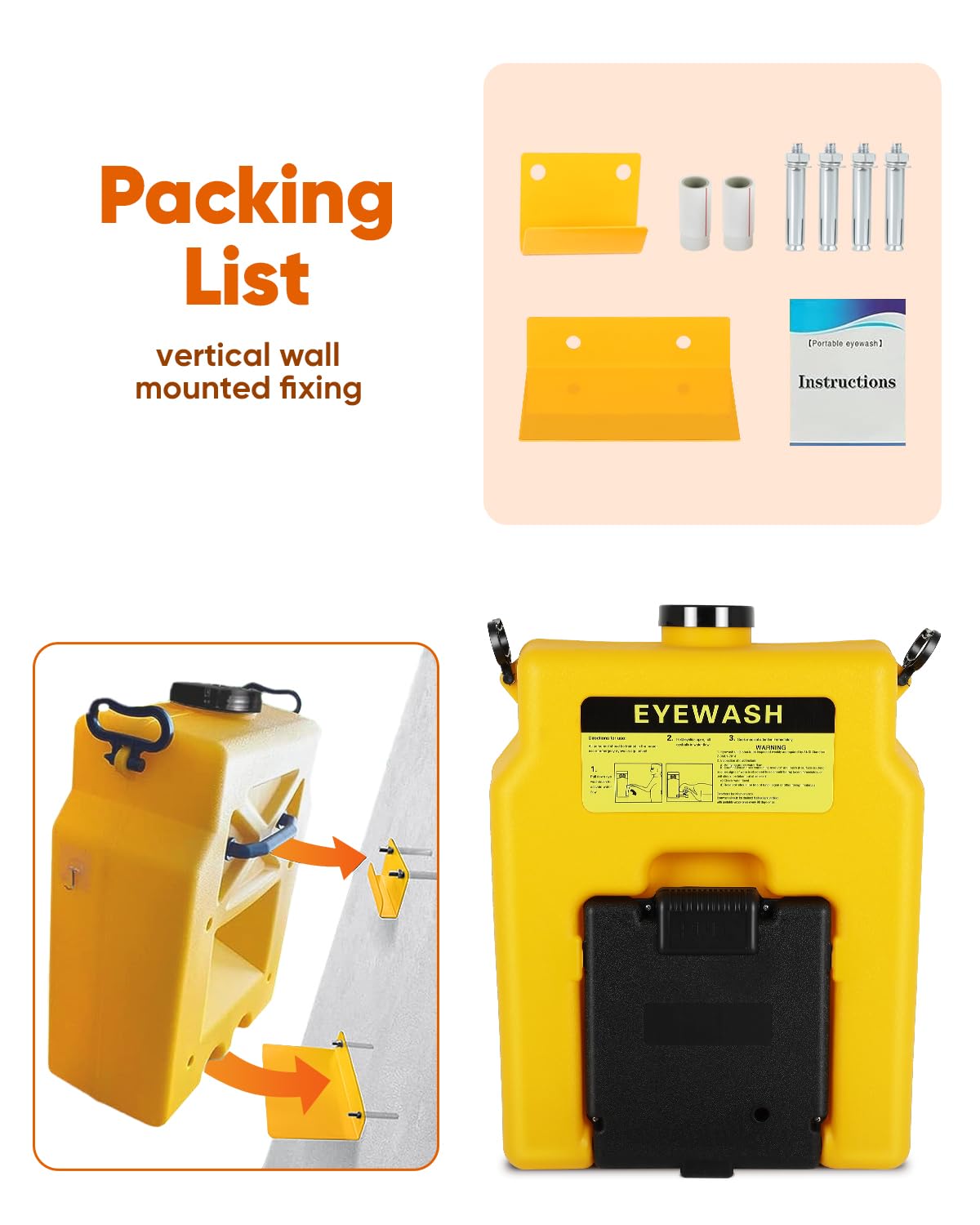 Snapklik.com : Portable Eye Wash Station OSHA Approved,14 Gallon