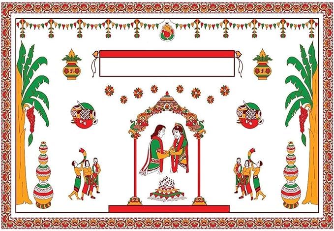 Buy Niva Enterprise Antarpat wedding cloth held in front of groom Bride ...