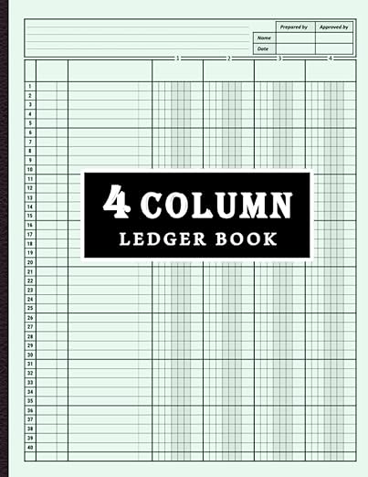 Amazon.com: 4 Column Ledger Book: Accounting Ledger Book for Small ...
