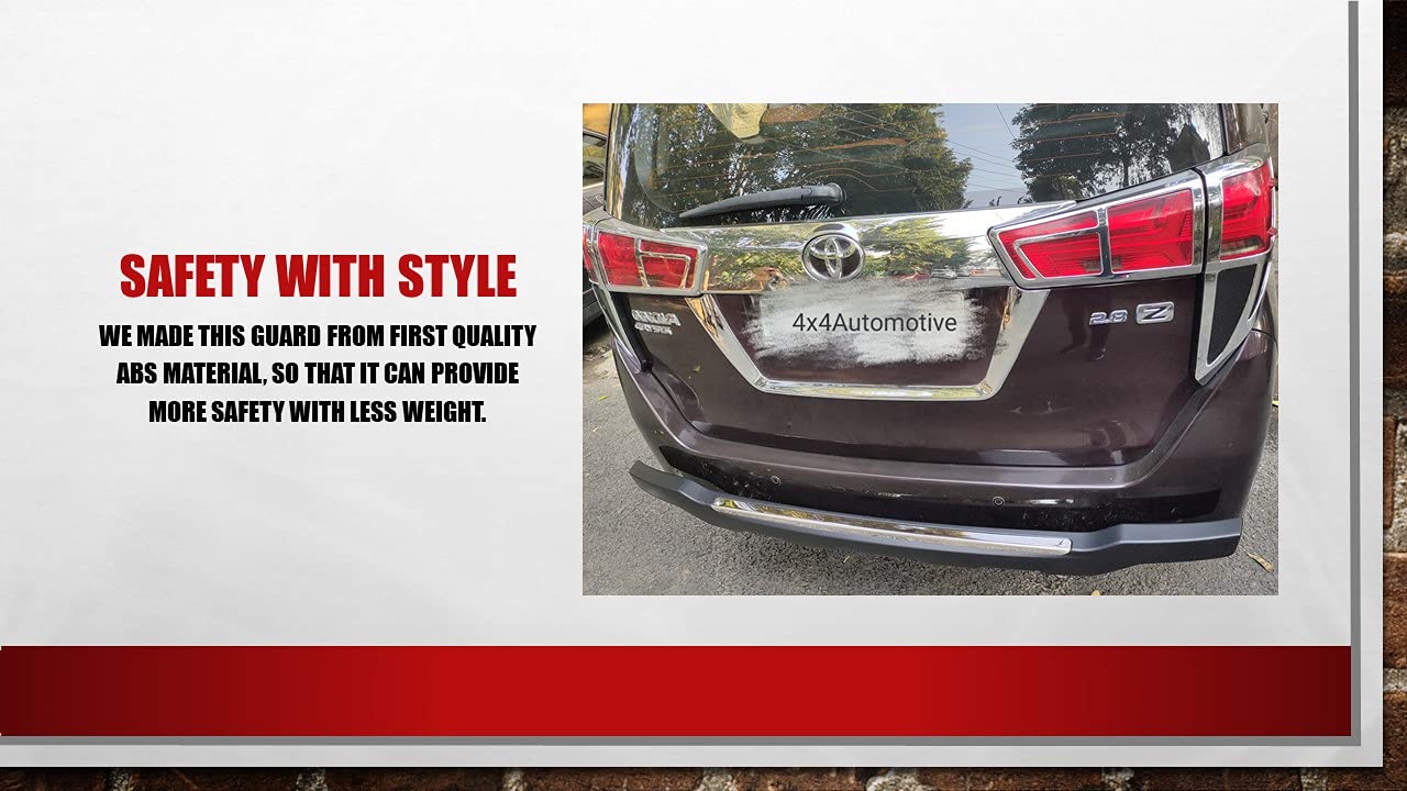 Buy Bully Rear Bumper Guard for Toyota Innova Crysta Black ABS Online ...
