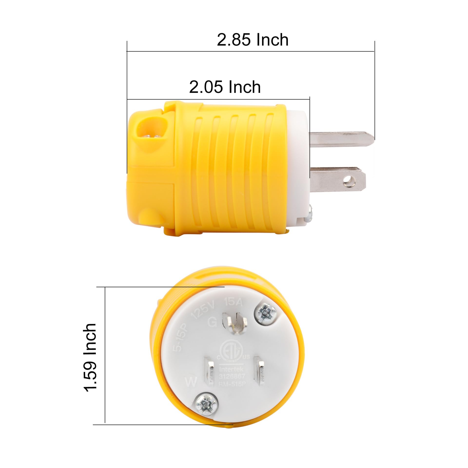 Snapklik.com : NEMA 5-15P, 2Pole 3Wire, Straight Blade, Male Plug ...