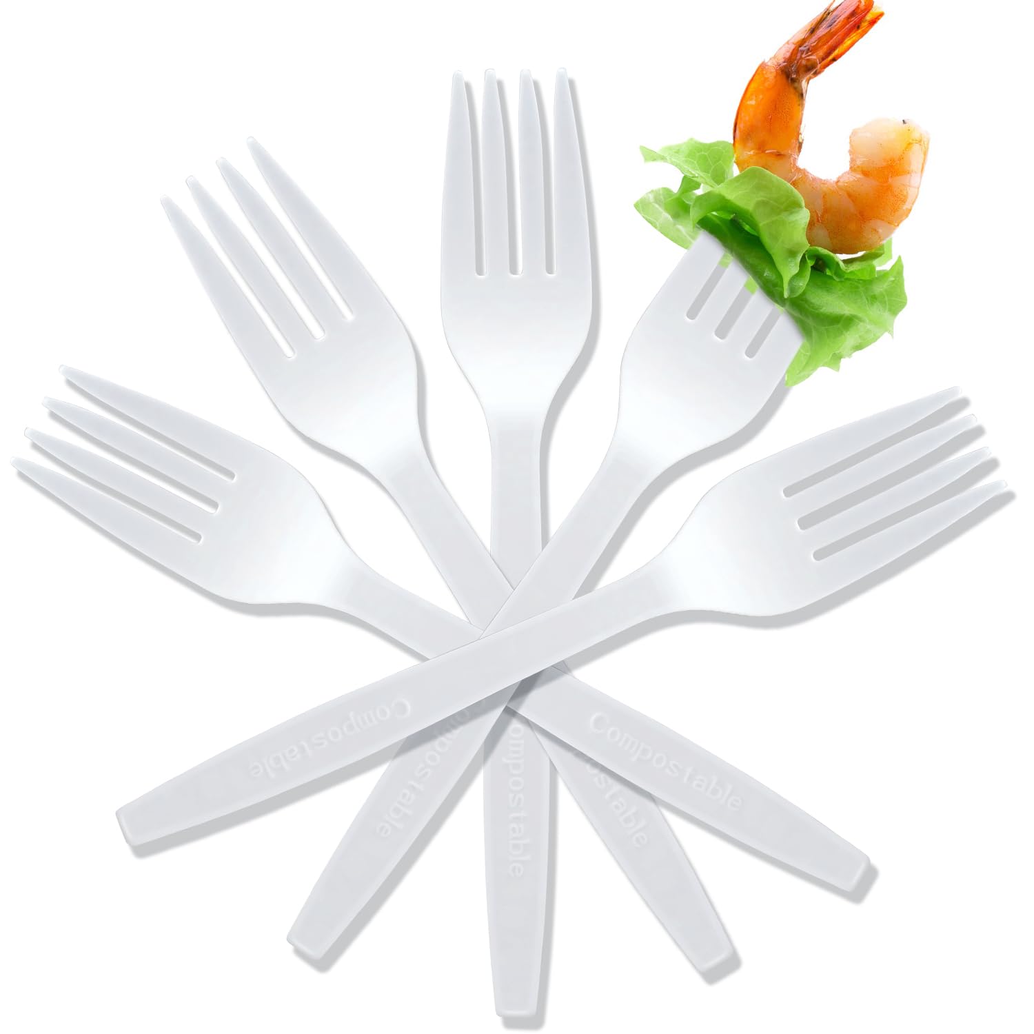Snapklik.com : 100 Count Plastic Forks Heavy Duty, 6.5 Plastic Forks ...