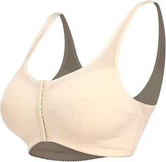 Oscrenia Everyday Comfort Front Closure Posture Bra(Plain Beige,42C/D ...