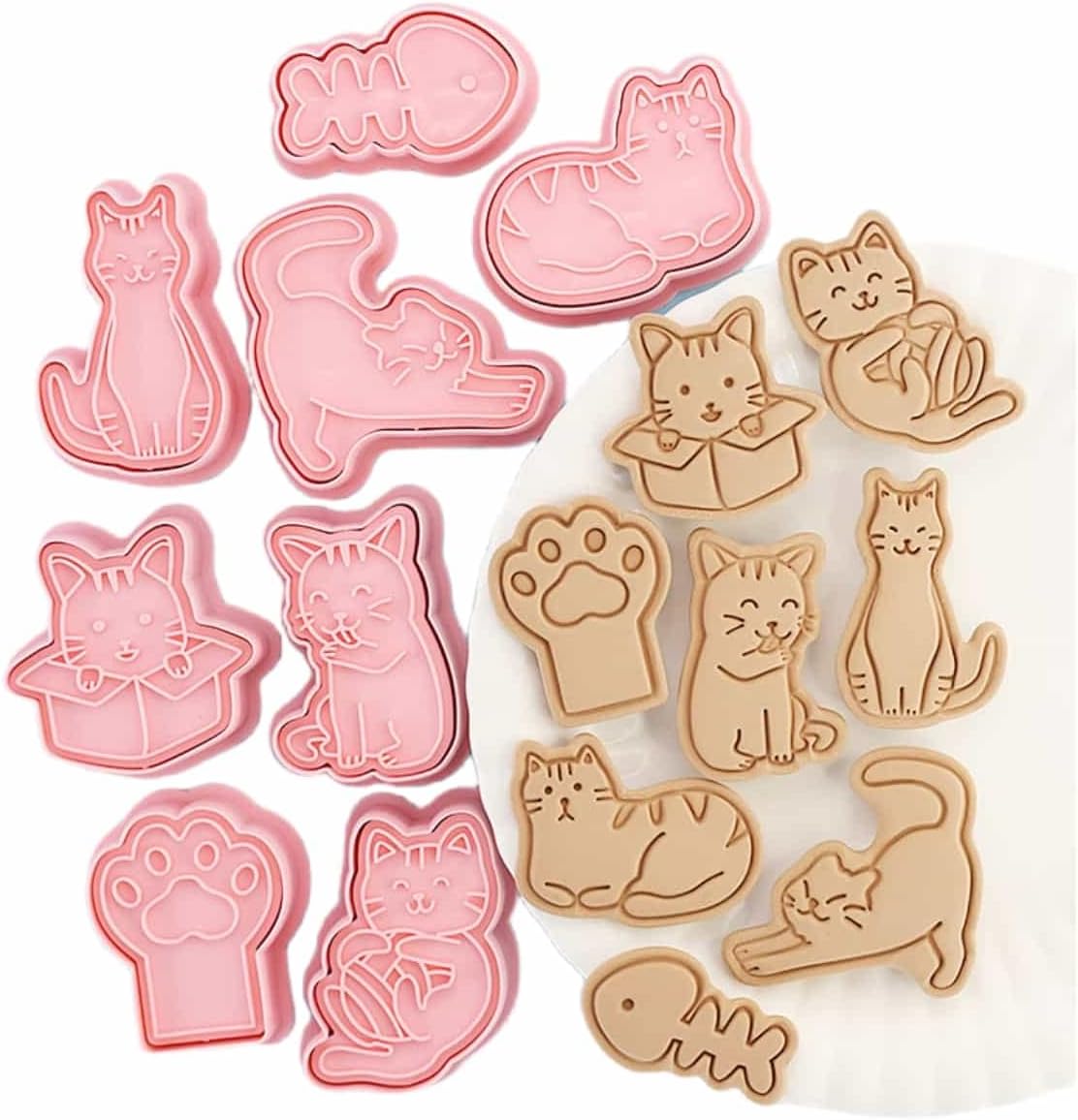 Cookie Cutters, 5 Pcs Cute Cat Shape Cookie Cutter Stainless Steel ...