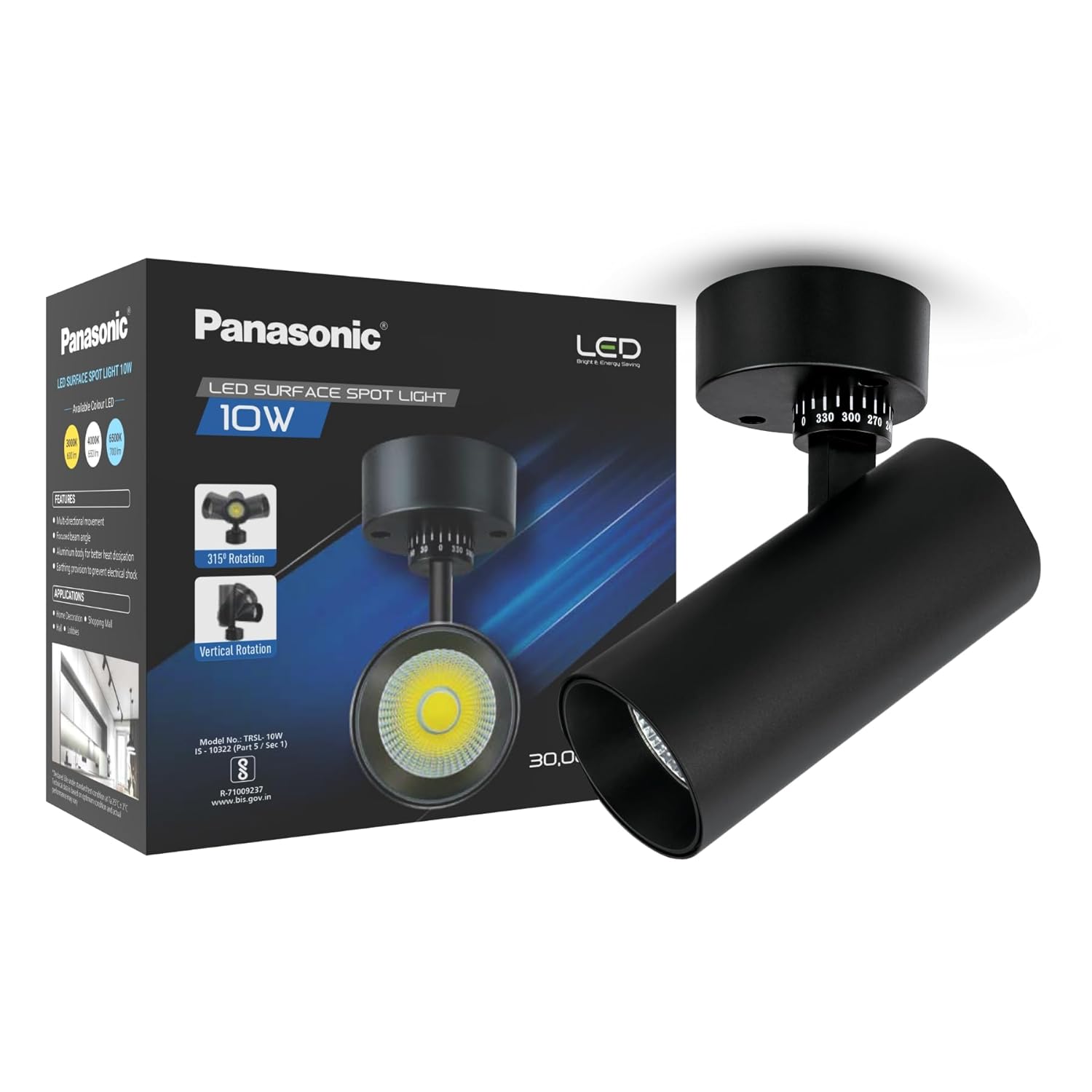 Panasonic 10 Watts LED Round Surface Spot Light, Water and dust Proof ...