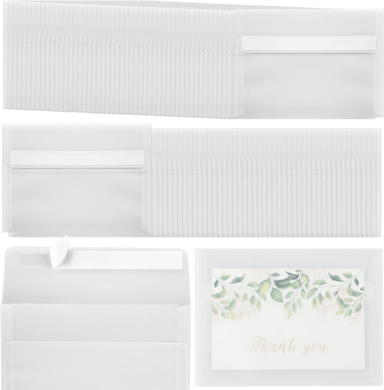 Amazon.com : 100 Pcs Vellum Envelopes, Wedding Invitation Envelopes ...
