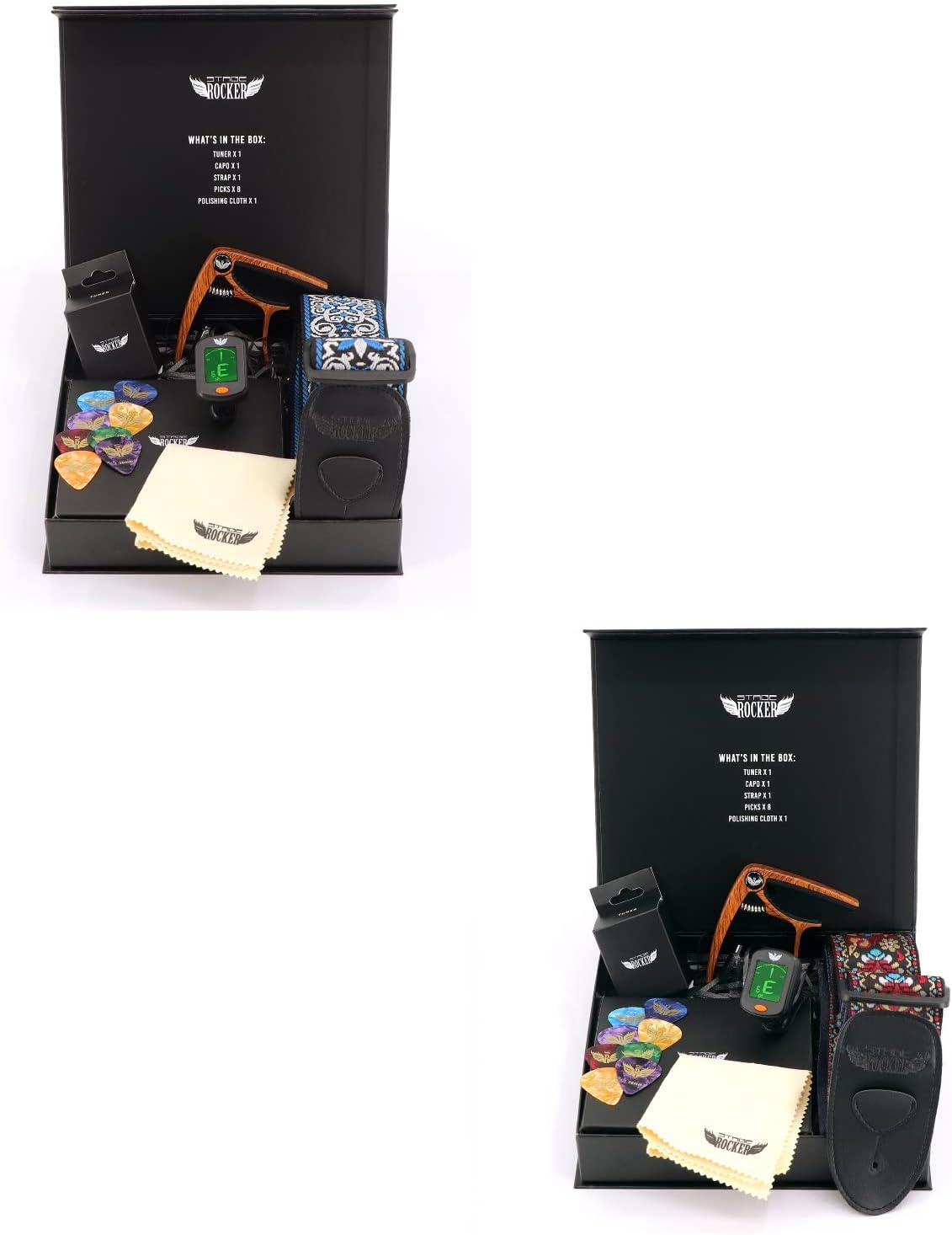 Amazon.com: Stage Rocker Guitar Accessories Gift Box Bundle: Blue + Red ...