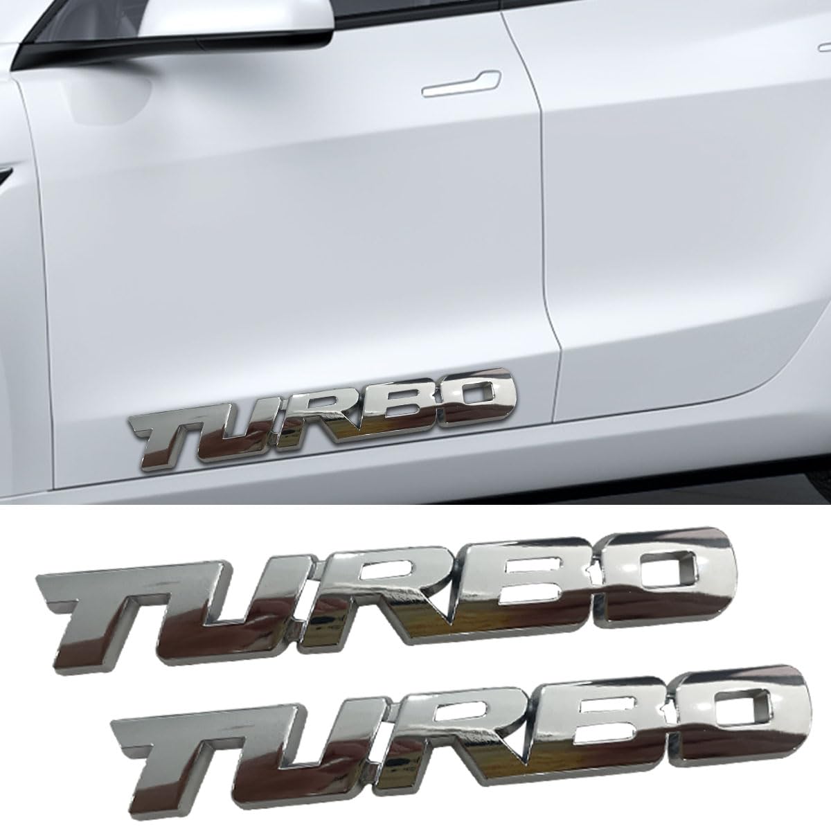 Amazon.com: 2PCS 3D Metal Turbo Car Emblem Sticker, Auto Trunk Side ...