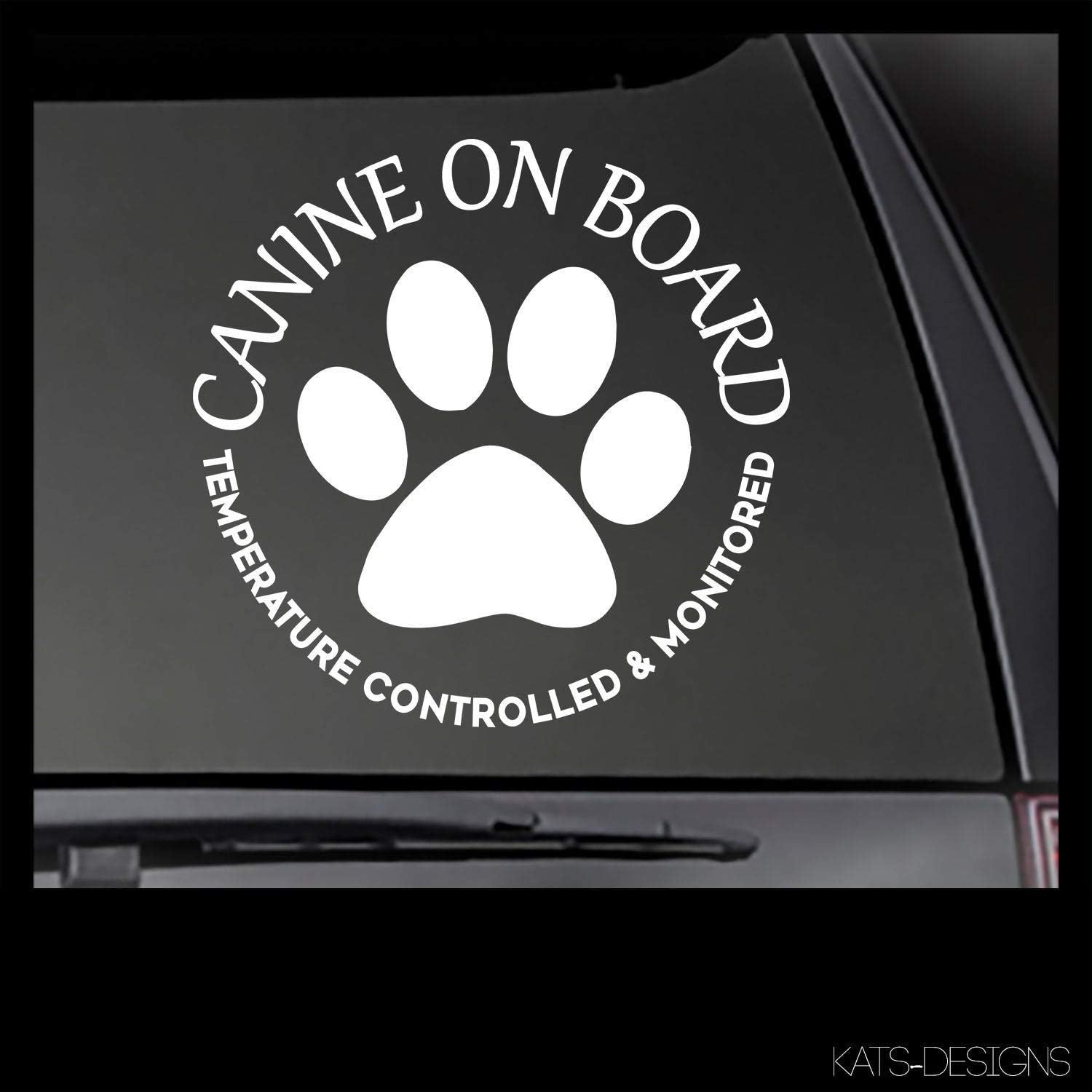 Amazon.com: Canine On Board Temperature Controlled and Monitored Decal ...