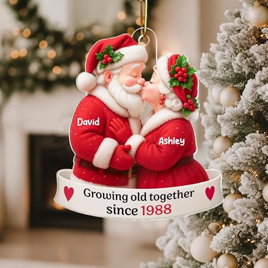 Amazon.com: Growing Old Together Christmas Ornament, Personalized ...