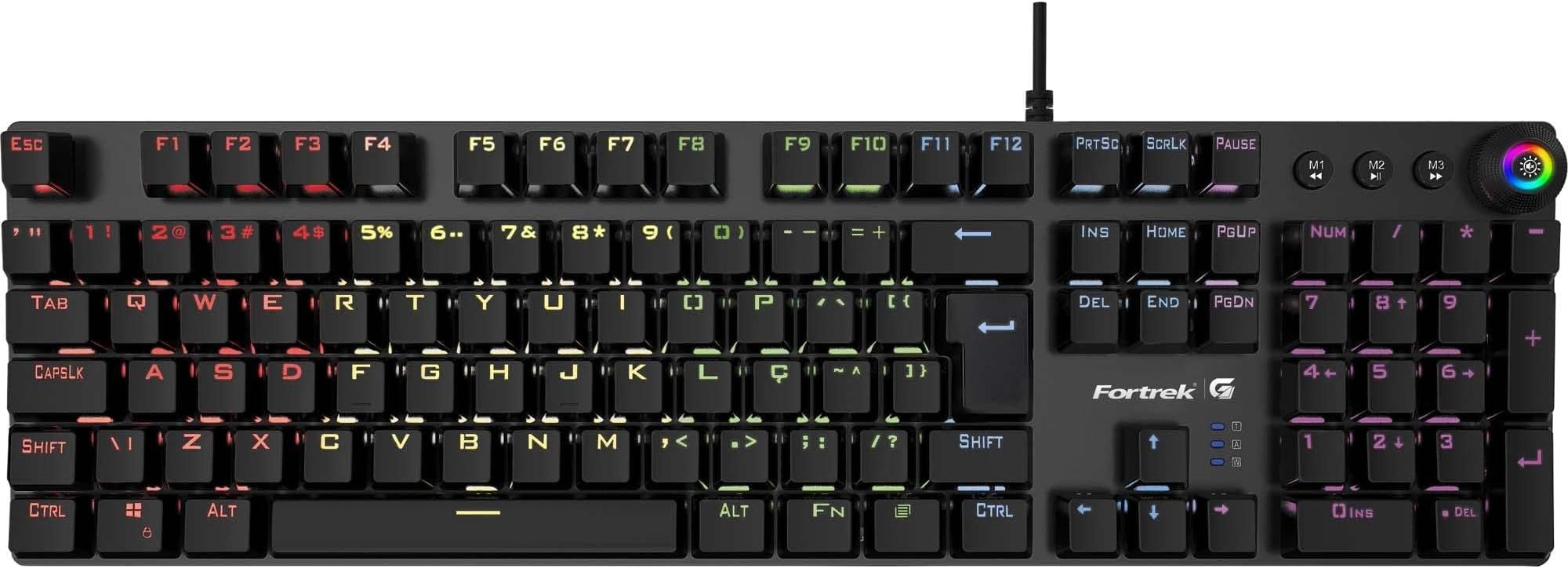 Fortrek Teclado Gamer Mecânico RGB GPRO PLUS K7 BLACK EDITION FORTREK G ...