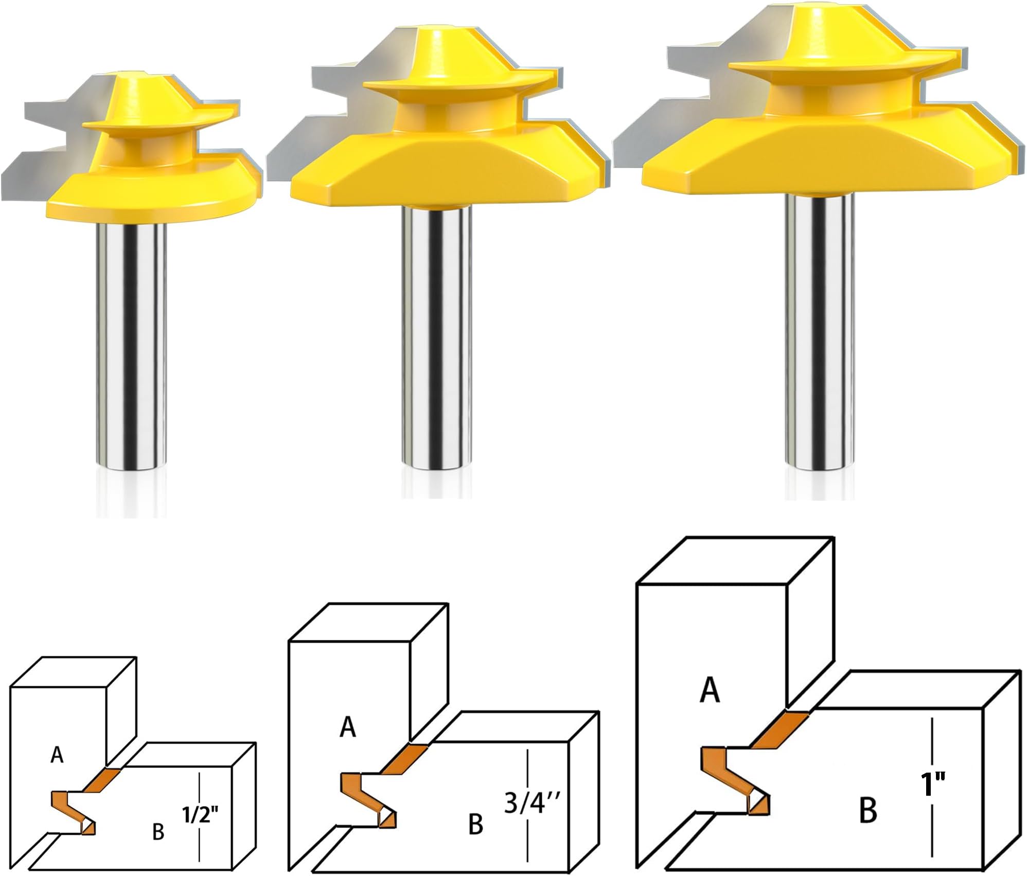 Whiteside Router Bits 3360 45-Degree Lock Miter with 3-1/8-Inch Large ...