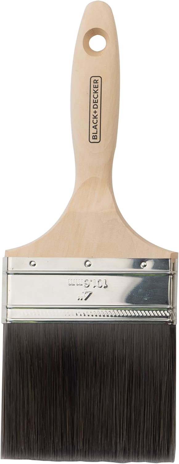 Black+Decker 4-Inch Classic Wood Flat Paint Brush - Durable Bristles ...