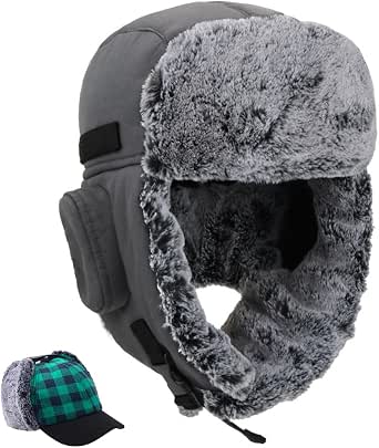 Winter Buffalo Plaid Trapper Hunting Hat Sherpa Ear Flaps