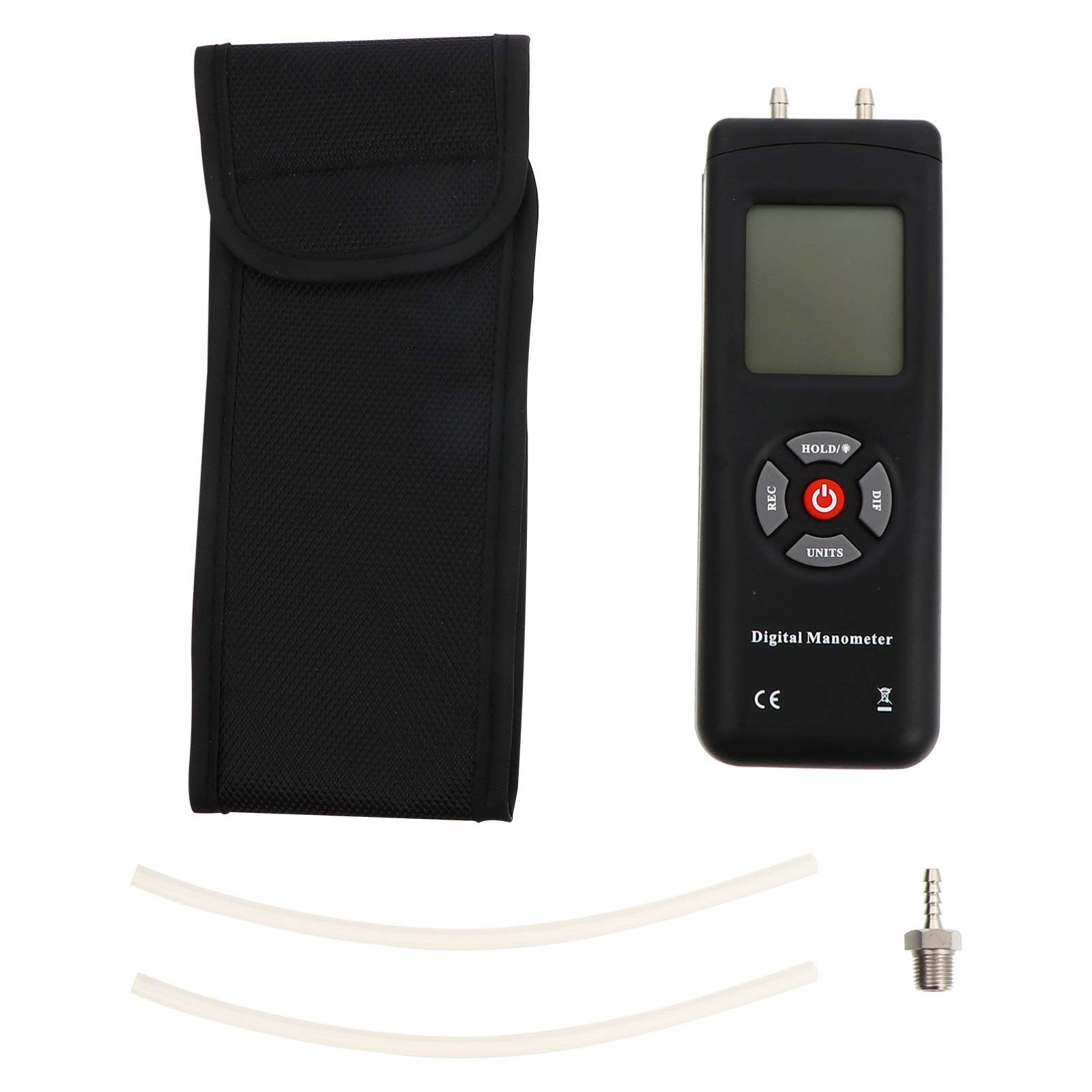 Buy Hemobllo Digital Manometer Dual Port Air Pressure Meter Pressure ...