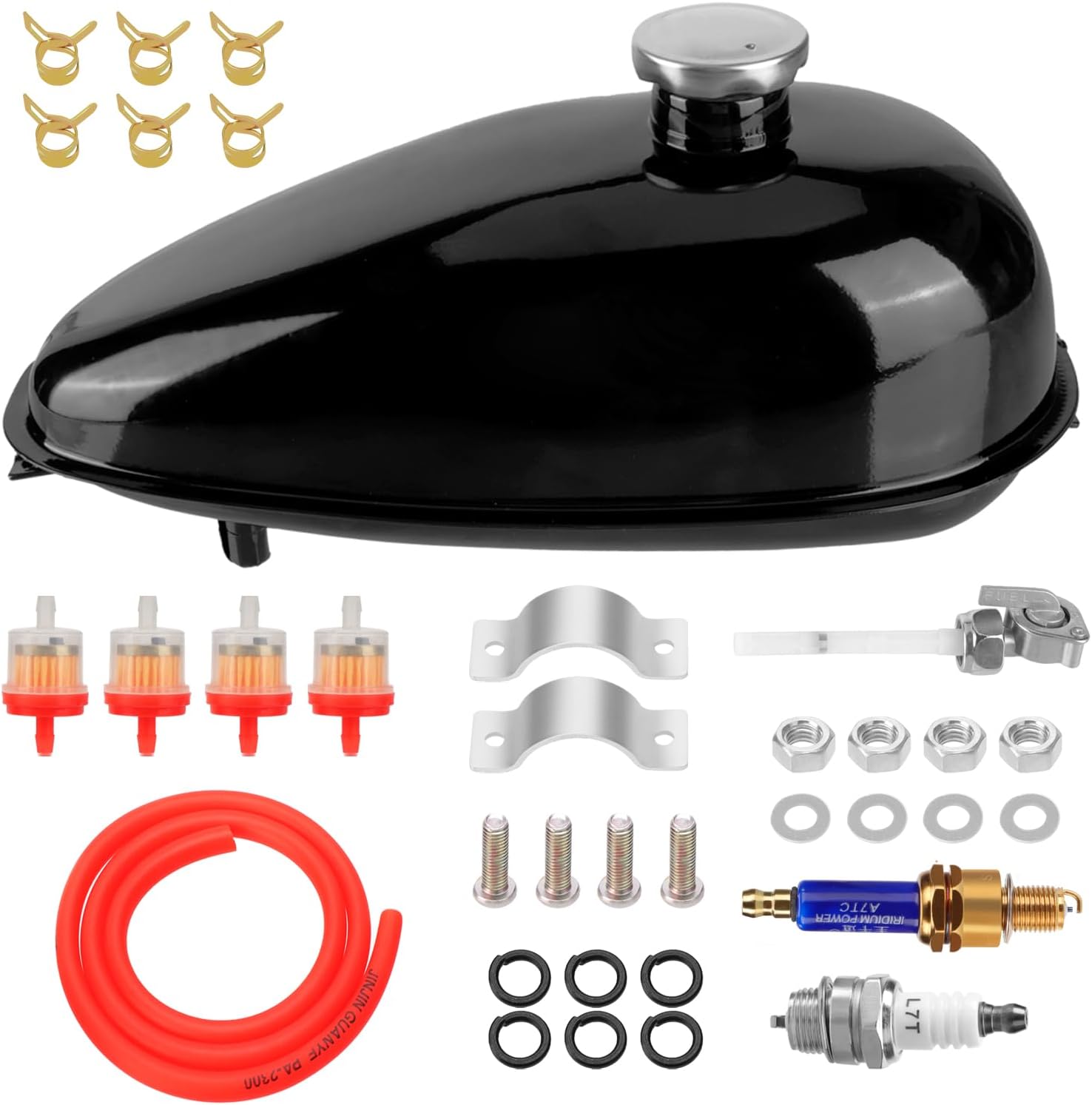 Amazon.com: 4L Gas Tank for Motorized Bike, 49cc 60cc 80cc Motorized ...