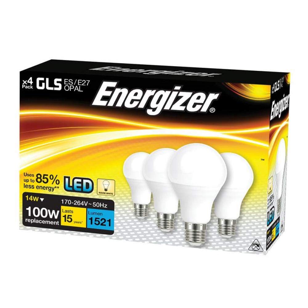 Energizer GLS Replacement LED Bulb 4 Pack (Warm White E27, 100W ...