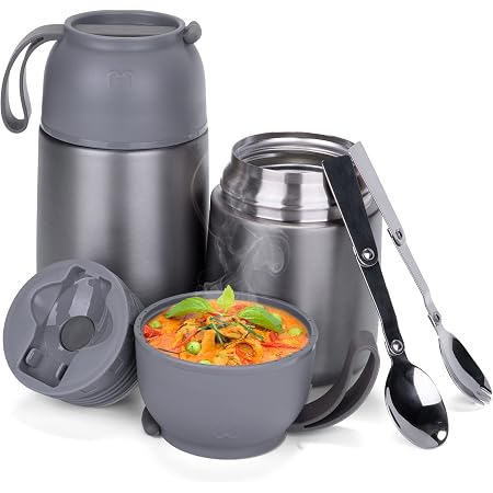 Wdmiya Food Flasks Set 500ml &700ml, Insulated Food Container Lunch Box ...