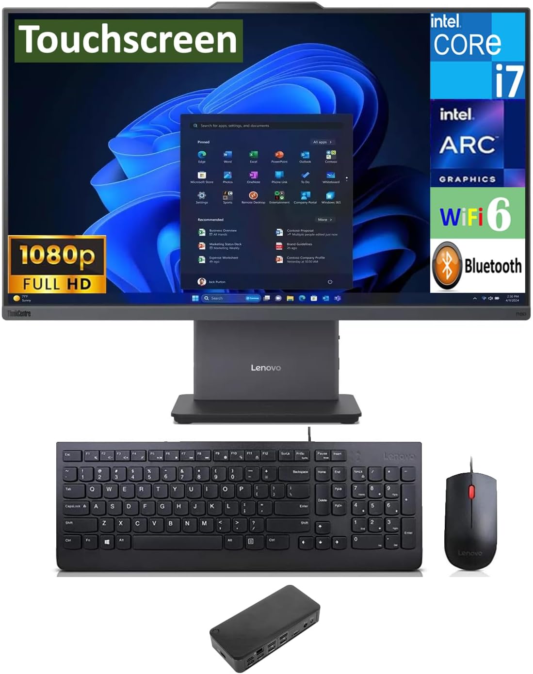 Amazon.com: Lenovo ThinkCentre Neo 50a Gen 5 School & Business All-in ...